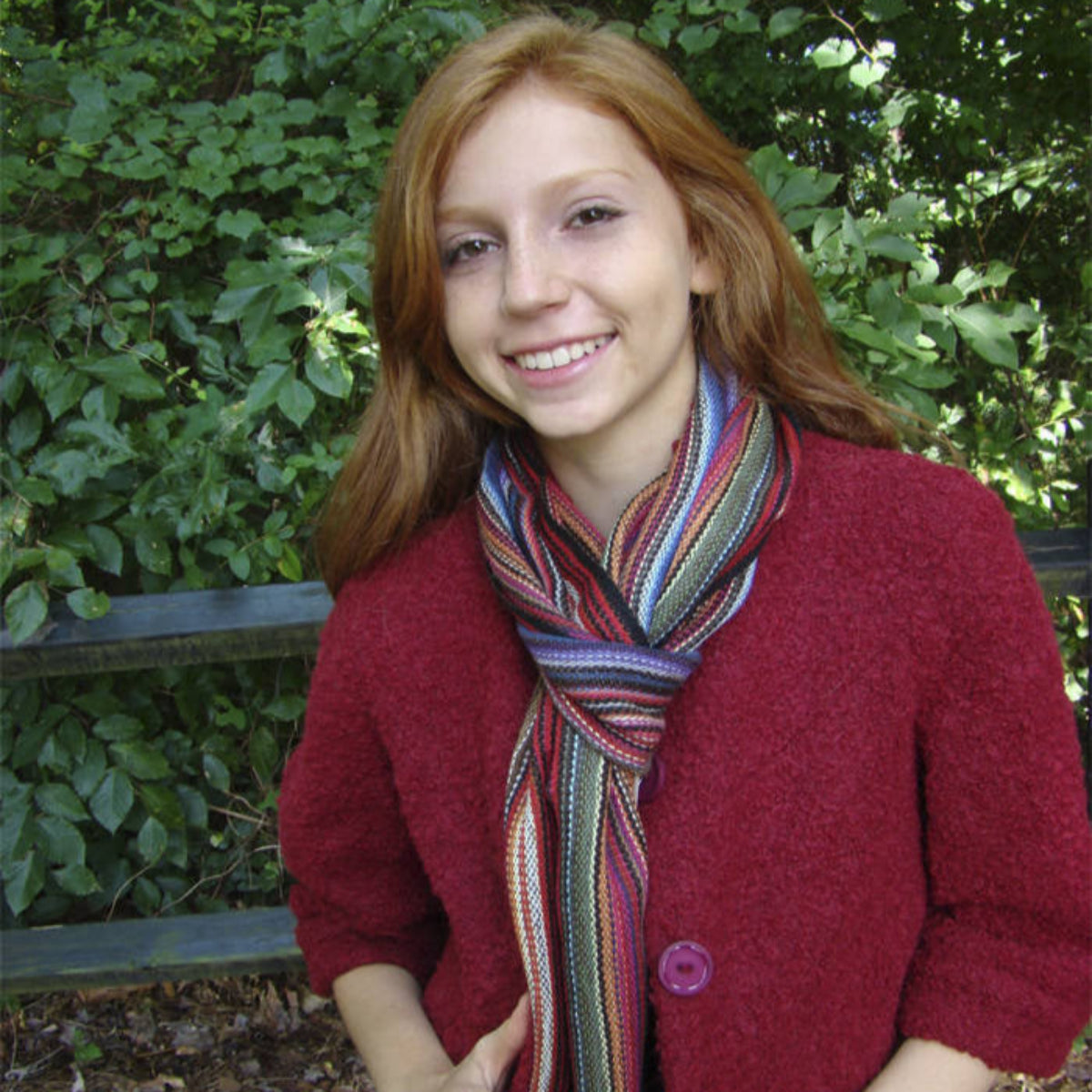 Alpaca Scarf - Baby Alpaca Fleece, Handwoven Scarf Rainbow (JUL125 ...